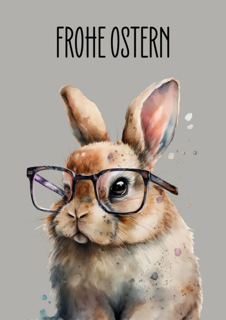 Osterhase mit Brille | Ostergrußkarte | Frohe Ostern – Ocardoo
