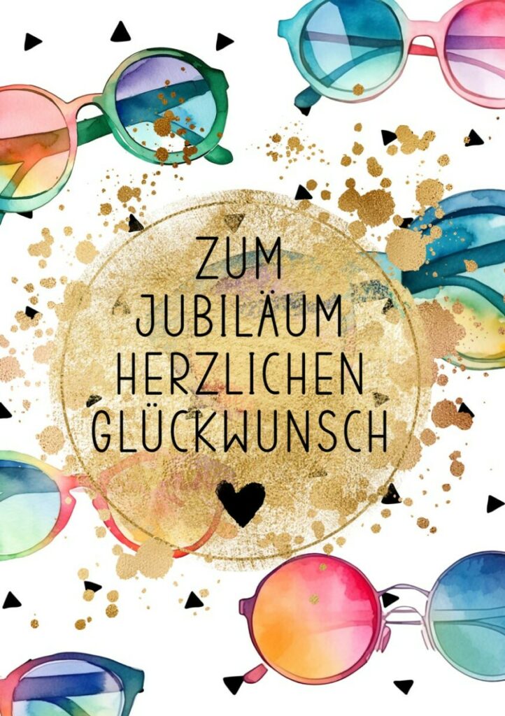 Strahlende Jubiläumsfreude: Unsere lebendige Grußkarte mit ...